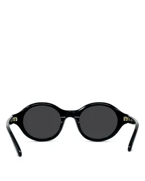 Loewe 48mm Slim Round Sunglasses - Black/smoke
