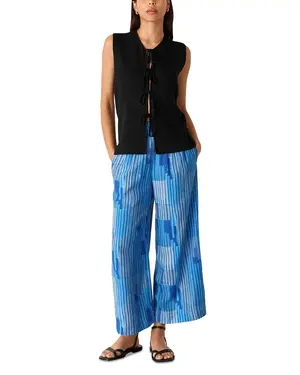 Whistles Stripe Print Cropped Pants