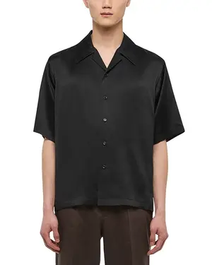 Helmut Lang Boxy Short Sleeve Camp Shirt - Black