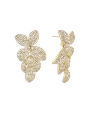 BY ADINA EDEN Pave Leaf Drop Earrings