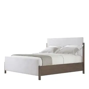 THEODORE ALEXANDER Urbane Upholstered King Bed - Medium Brown/white
