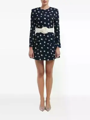 POST MERIDIEM Rose-print Mini Dress With Belt