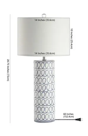 JONATHAN Y Loop 28.75" Ceramic Modern Column Led Table Lamp