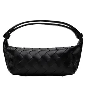 Bottega Veneta Intrecciato Wallace Bag - 8425 Black-gold