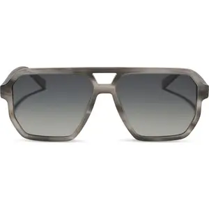 DIFF Cameron 57mm Polarized Navigator Sunglasses - Smoke Marble/grey Gradient