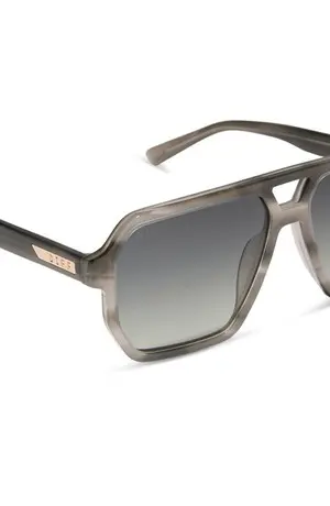 DIFF Cameron 57mm Polarized Navigator Sunglasses - Smoke Marble/grey Gradient