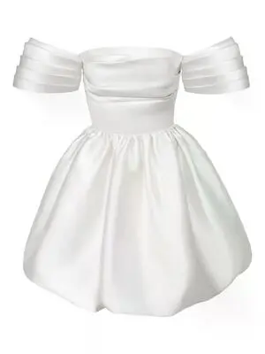 POST MERIDIEM Draped-bodice Duffy-skirt Mini Dress