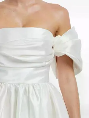 POST MERIDIEM Draped-bodice Duffy-skirt Mini Dress