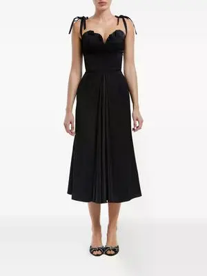 POST MERIDIEM Flowy Slit Midi Dress - Black