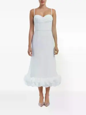 POST MERIDIEM Draped-bodice Flounced Bustier Dress - White