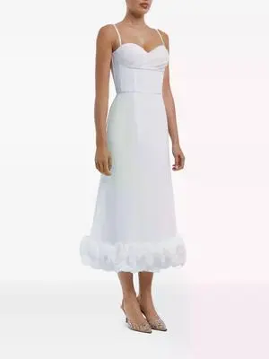 POST MERIDIEM Draped-bodice Flounced Bustier Dress - White