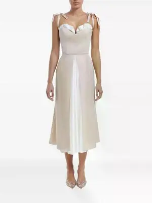 POST MERIDIEM Flowy Slit Midi Dress - Neutrals