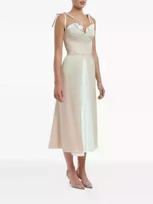 POST MERIDIEM Flowy Slit Midi Dress - Neutrals