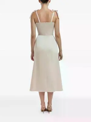 POST MERIDIEM Flowy Slit Midi Dress - Neutrals