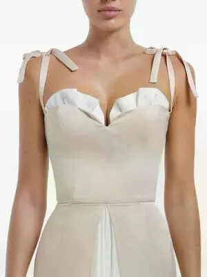 POST MERIDIEM Flowy Slit Midi Dress - Neutrals