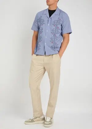 Universal Works Road Fine-striped Cotton Shirt