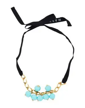 Marni Necklace With Embroidered Logo - Blue