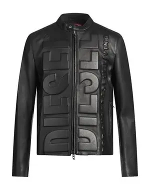 Diesel® Lambskin Biker Jacket In Black - 50% Off | Editorialist