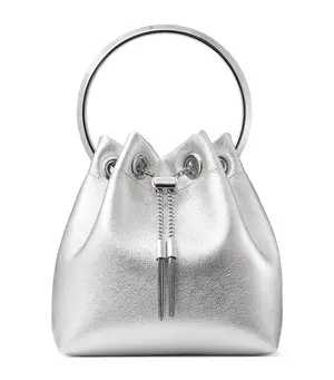 JIMMY CHOO Metallic Bon Bon Top-handle Bag - Silver