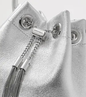 JIMMY CHOO Metallic Bon Bon Top-handle Bag - Silver