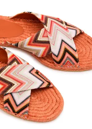 Missoni Harlow Zigzag Lamé Espadrille Sliders - Multicoloured