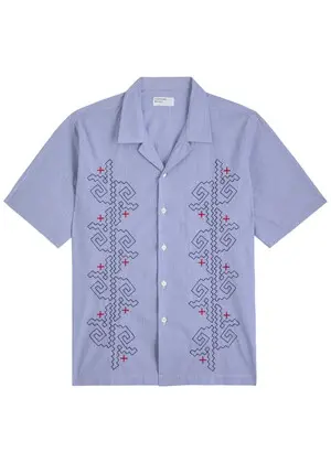 Universal Works Road Fine-striped Cotton Shirt