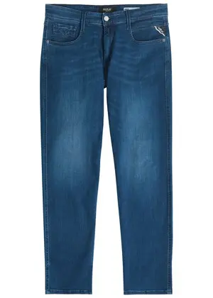 REPLAY Anbass Slim-leg Jeans - Dark Blue