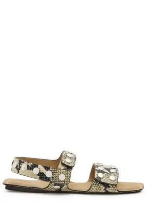 Khaite Boden Python-effect Leather Sandals