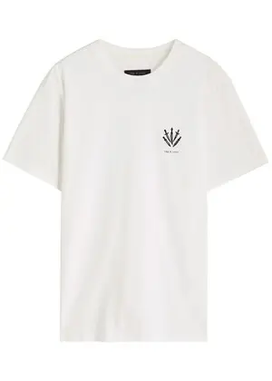 Rag & Bone Dagger Logo-embroidered Cotton T-shirt - Ecru