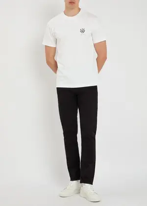 Rag & Bone Dagger Logo-embroidered Cotton T-shirt - Ecru