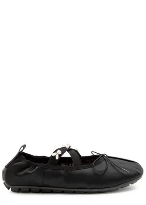 Simone Rocha Embellished Ballerina Satin Flats