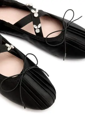 Simone Rocha Embellished Ballerina Satin Flats