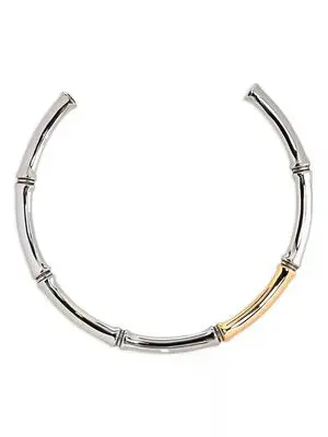 KENNETH JAY LANE Bamboo Necklace - Silver