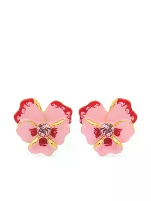 KENNETH JAY LANE Flower Clip-on Earrings - Pink