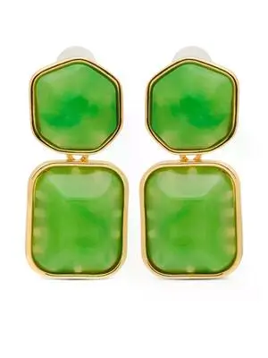 KENNETH JAY LANE Jade Drop Earrings - Gold