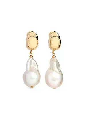 KENNETH JAY LANE Pearl-embellished Drop Earrings - Gold