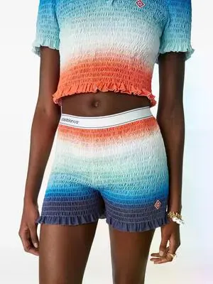 Casablanca Smocked Gradient Shorts - Blue