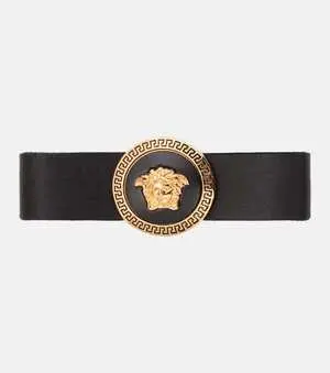 Versace Biggie Medusa Satin Hair Clip - Black