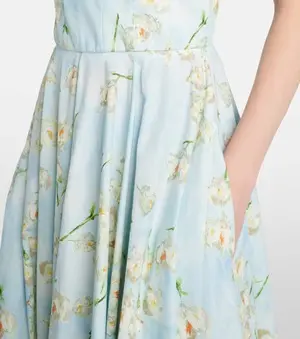 EMILIA WICKSTEAD Mona Floral Cotton Midi Dress - Blue