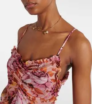 Chloé Ruched Floral Silk Camisole