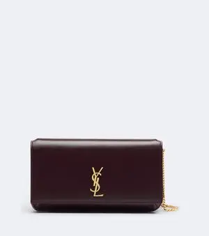 Saint Laurent Cassandre Leather Crossbody Bag - Burgundy