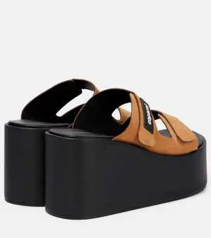 Coperni Logo Suede Wedge Mules