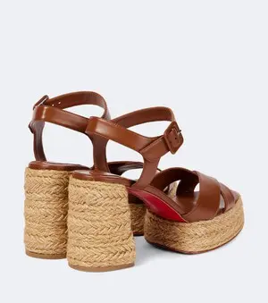CHRISTIAN LOUBOUTIN Calakala 85 Leather Espadrille Sandals - Brown