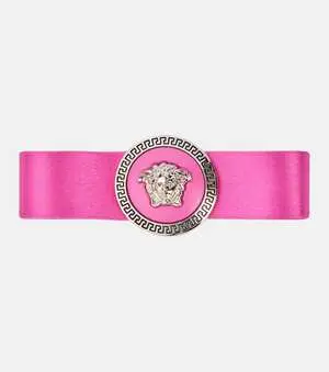Versace Biggie Medusa Satin Hair Clip - Pink