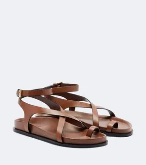 A.emery Jalen Slim Leather Sandals - Brown