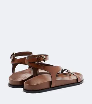 A.emery Jalen Slim Leather Sandals - Brown