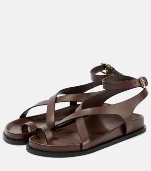 A.emery Jalen Slim Leather Sandals - Brown