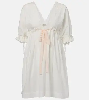 Chloé Broderie Anglaise Cotton-blend Minidress
