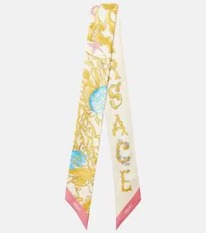 Versace Underwater Barocco Silk Scarf - Yellow