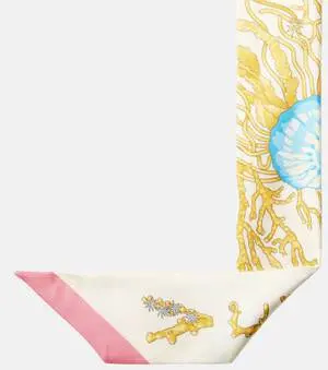 Versace Underwater Barocco Silk Scarf